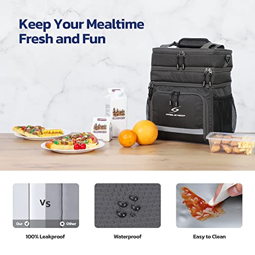 Maelstrom Lunch Box for Men,Insulated Lunch Bag Women/Men,Leakproof Lunch Cooler Bag,Lunch Tote Bag,20L,Gray