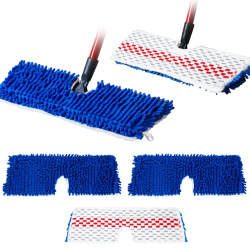 Houseables Flip Mop Refill, Dual Sided Sweeper, 19.5x6, 3 Pack, Blue, Chenille Microfiber, Premium Cleaning Supplies, Upgraded Version, Duster, Floor Cleaner, Easy Squeeze, Hardwood, Tile