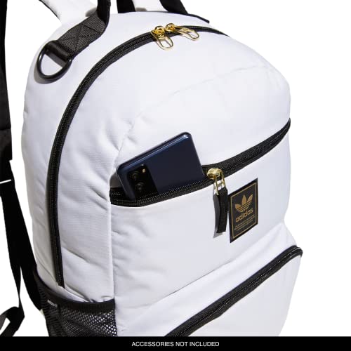 adidas Originals National 2.0 Backpack, White/Gold Metallic, One Size