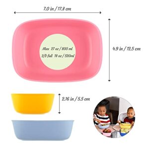 Sugarcane Kids Bowls 5Pack (27oz) - Natural Plastic Dishes for Toddler to Big Kids - Fried Rice & Noodles – Microwaves & Dishwasher Safe – BPA Free, Unbreakable, Reusable - Multi