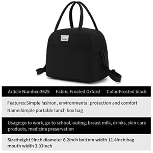 Mountain guest Lunch Bag Reusable Insulated Cooler Lunch Box Adult Water Resistant Tote Lunch Bag for Women/Men Work Picnic Beach or Travel (Black)