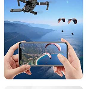 E88 Pro Drone with 4K Camera, WiFi FPV 1080P HD Dual Foldable RC Quadcopter Altitude Hold, Headless Mode, Visual Positioning, Auto Return Mobile App Control, Black, 7.83 x 7.17 x 2.87 inches