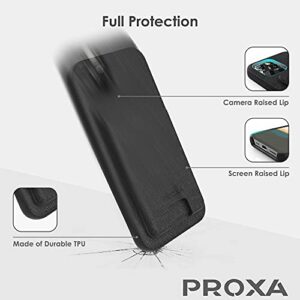 PROXA Kickstand Card Holder Case for iPhone 13 Pro Max - Compatible with Apple MagSafe Charger/Anti-degaussing/Up to 3 Cards - Compatible with Apple iPhone 13 Pro Max 6.7 inch/MagSafe Charger-Black