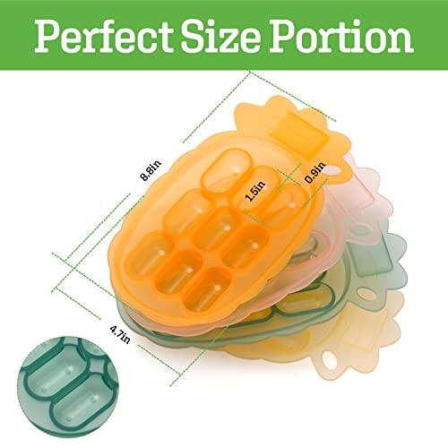 haakaa Silicone Nibble Freezer Tray -Breast Milk Teething Popsicle Mold | Baby Fruit Food Feeder Teether Tray | Ice Cube Maker Serving Plate Stackable Snack Storage Tray - Baby |Toddler- BPA Free