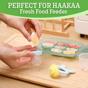 haakaa Silicone Nibble Freezer Tray -Breast Milk Teething Popsicle Mold | Baby Fruit Food Feeder Teether Tray | Ice Cube Maker Serving Plate Stackable Snack Storage Tray - Baby |Toddler- BPA Free