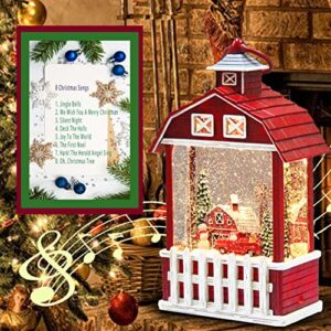 XPHOME Christmas Musical Snow Globes House Snowglobe Christmas Lantern Glitter Lantern Lighted Lantern Snowman with Farm Scene Christmas Home Decoration Gift Battery Operated Snowglobe, XP-JY-0038