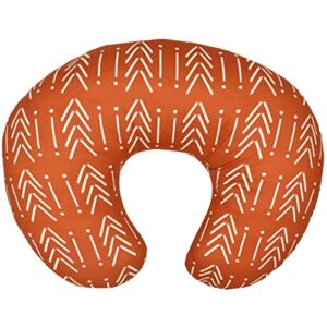 baby nursing pillow cover, breastfeeding pillow cover boys girls, nursing pillow case for newborn, soft fabric fits snug on infant, washable & breathable, vintage orange