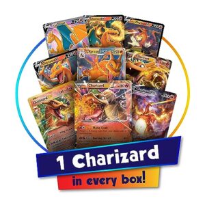 Limited Edition Charizard Bundle | 50+ Authentic Cards | Bonus 7 Rares or Holos | Rare or Ultra Rare Charizard Guaranteed | GG Deck Box Compatible with Pokemon Cards