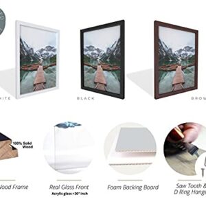 24x26 Picture Frame White - Wood 24x26 Poster Frame 24x26 Frame Glass Gallery Wall