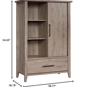 Sauder Summit Station Armoire, L: 36.77" x W: 18.15" x H: 54.53", Laurel Oak Finish