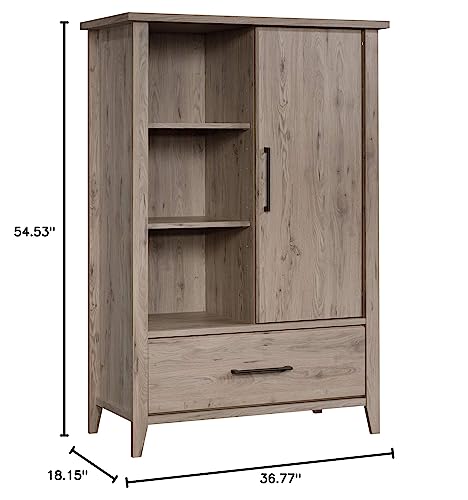 Sauder Summit Station Armoire, L: 36.77" x W: 18.15" x H: 54.53", Laurel Oak Finish