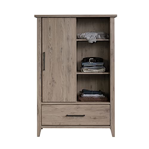 Sauder Summit Station Armoire, L: 36.77" x W: 18.15" x H: 54.53", Laurel Oak Finish