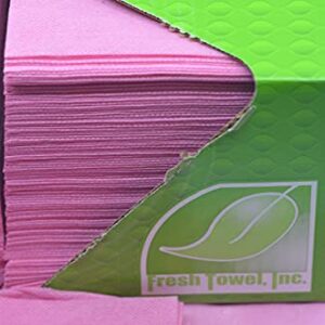 Fresh Towel Foodservice Reusable Paper Towels - 1/4 Fold, 13 x 20 inches - (1 Case of 200) All Purpose Cleaning Towels (Pink Solid)