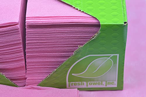 Fresh Towel Foodservice Reusable Paper Towels - 1/4 Fold, 13 x 20 inches - (1 Case of 200) All Purpose Cleaning Towels (Pink Solid)