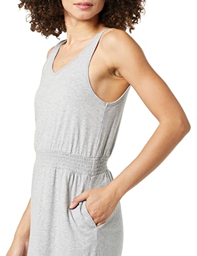 Amazon Essentials Women's Sleeveless Elastic Waist Summer Maxi Dress (Available in Plus Size), Light Grey Heather, X-Large