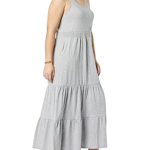 Amazon Essentials Women's Sleeveless Elastic Waist Summer Maxi Dress (Available in Plus Size), Light Grey Heather, X-Large