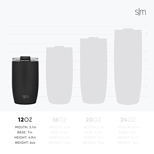 Simple Modern Travel Coffee Mug Tumbler with Flip Lid | Reusable Insulated Stainless Steel Cold Brew Iced Coffee Cup Thermos | Gifts for Women Men Him Her | Voyager Collection | 12oz | Sea Glass Sage