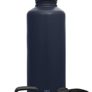 Simple Modern Water Bottle with Straw, Handle and Chug Lid Vacuum Insulated Stainless Steel Metal Thermos Bottles | Big Leak Proof BPA-Free Flask for Gym, Sports | Summit Collection | 84oz, Deep Ocean