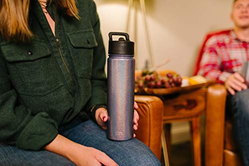 Simple Modern Water Bottle with Straw, Handle and Chug Lid Vacuum Insulated Stainless Steel Metal Thermos Bottles | Big Leak Proof BPA-Free Flask for Gym, Sports | Summit Collection | 84oz, Deep Ocean