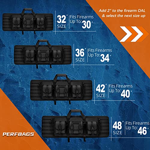 PERFBAGS Soft Rifle Case 42 inch, Long Double Rifle Backpack Gun Bag for Hunting Shooting Range, Transportation with Lockable Zipper and Molle System