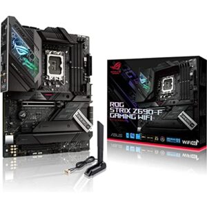 asus rog strix z690-f gaming wifi 6e lga1700(intel 12th gen) atx gaming motherboard(pcie 5.0,ddr5,16+1 power stages,2.5gb lan,bt v5.2,thunderbolt 4,4xm.2,front panel usb 3.2 gen 2x2 type-c connector)