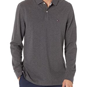 Tommy Hilfiger mens Long Sleeve in Regular Fit Polo Shirt, B65 Charcoal Grey Heather, XX-Large US