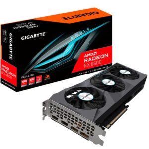 gigabyte radeon rx 6600 eagle 8g graphics card, windforce 3x cooling system, 8gb 128-bit gddr6, gv-r66eagle-8gd video card