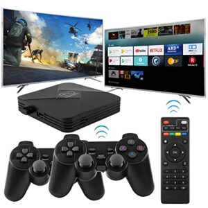 classic retro game console for 4k tv hd output video game console 40+ emulator super console x pro dual wireless gamepad powkiddy b-01 gamebox 64g built-in 32000 classic games(gift for adult&child)