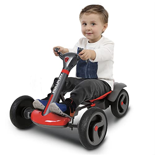 Rollplay Flex Kart 6V Electric Go Kart for Children Aged 2-5 Featuring Space-Saving Folding Function, Easy Push Start Button, and a Top Speed of 2 MPH, Red