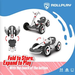 Rollplay Flex Kart 6V Electric Go Kart for Children Aged 2-5 Featuring Space-Saving Folding Function, Easy Push Start Button, and a Top Speed of 2 MPH, Red