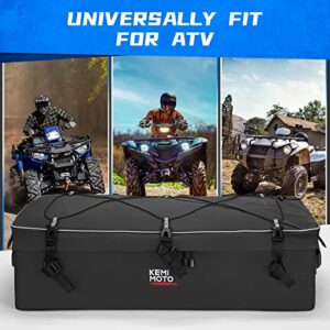 KEMIMOTO ATV Gear Bag for Front Rear Rack, ATV Storage Bags Water-Resistant Adjustable Divider Board Additional Cooler, Rack Bag for Four Wheeler ATV UTV,Black