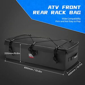 KEMIMOTO ATV Gear Bag for Front Rear Rack, ATV Storage Bags Water-Resistant Adjustable Divider Board Additional Cooler, Rack Bag for Four Wheeler ATV UTV,Black