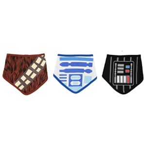 star wars baby boys' bandana bibs 3 pack set for feeding, teething, and drooling