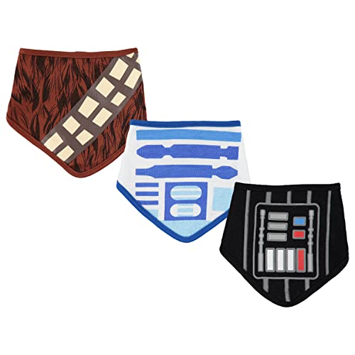 STAR WARS Baby Boys' Bandana Bibs 3 Pack Set for Feeding, Teething, and Drooling