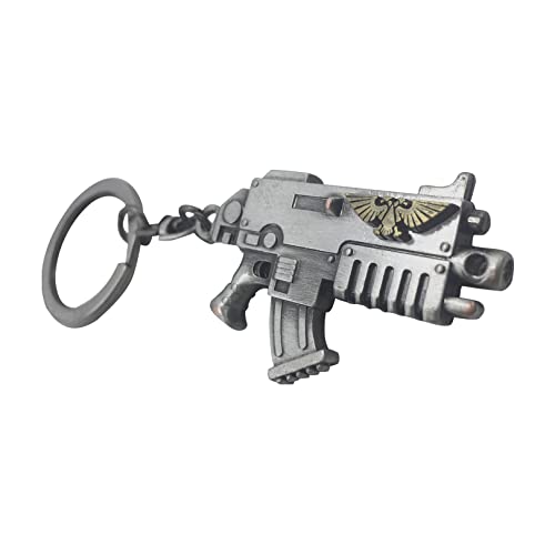 ABYSTYLE Warhammer 40K Bolter Rifle 3D Metal Keychain 2" x 1.2" x .5" Accessories Tabletop Board Game Videogame Gift (Bolster 3D)