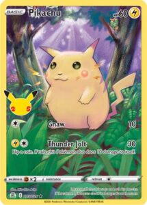 pokémon celebrations pikachu, 25th anniversary full art rare holo + surprise card!