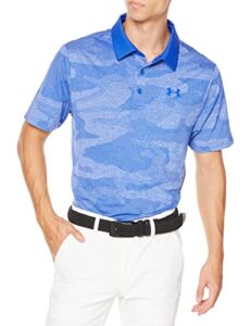 under armour men's standard playoff 2.0 short sleeve jacquard polo, (486) versa blue/oxford blue/versa blue, large