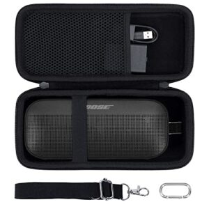 co2crea hard travel case replacement for bose soundlink flex bluetooth portable speaker (black case)