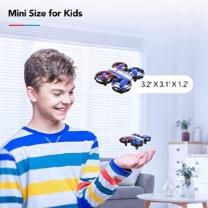 Potensic A21 Mini Drones for Kids, 2 Pack IR Battle Drone with LED Lights, RC Quadcopter with 3D Flip, 3 Speeds, Headless Mode, Altitude Hold, Toy Gift for Boys Girls (Red and Blue)