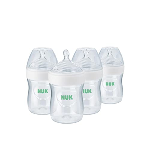 NUK Simply Natural Baby Bottle with SafeTemp, 5 oz, 4 Count (Pack of 1)