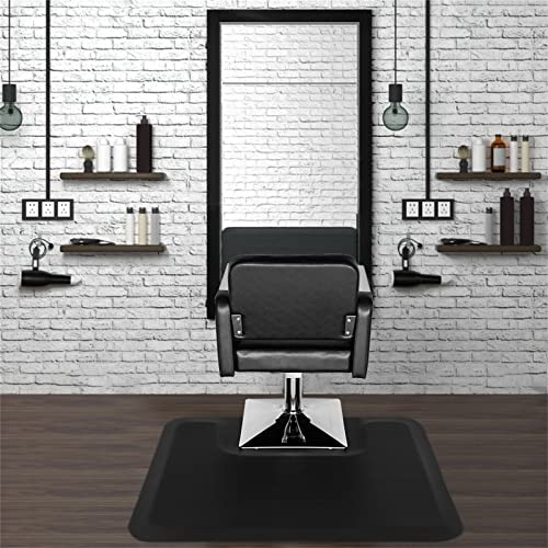 Barber Mat, Salon Mats for Hair Stylist, Salon & Barber Shop Chair Anti-Fatigue, Barber Floor Mats for Stations Beauty Chair Supplies, Thick Office Comfort Non Slip,Waterproof,High-Heel Proof (H)