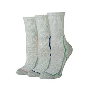 Amazon Essentials Women's Cushioned Hiking Crew Socks, 3 Pairs, Grey Heather, 6-9