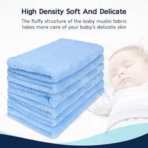 EASTARTIST Burp Cloths for Baby - 20" by 10" Ultra Absorbent Burp Cloth, Hand Washcloths, Newborn Towel - Milk Spit Up Rags -Burp Cloths for Unisex,Boy, Girl-Burp Cloths Set(Blue,8 Pack)