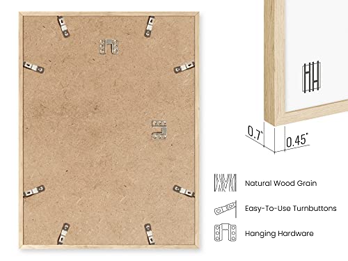 Haus and Hues 11"x14" Beige Oak Wood Frames Set of 3 - 11x14 Wood Frame, 11x14 Picture Frame Wood, 11x14 Frame 3 Pack, 11x14 Picture Frame Set of 3, Oak Wood Frame 11x14, 11 x 14 Frame Art, Art Frames, 11x14 Frame Set