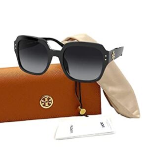 Tory Burch TY7143U 1326T3 56MM Black/Grey Gradient Polarized Square Sunglasses for Women + BUNDLE with Designer iWear Eyewear Kit