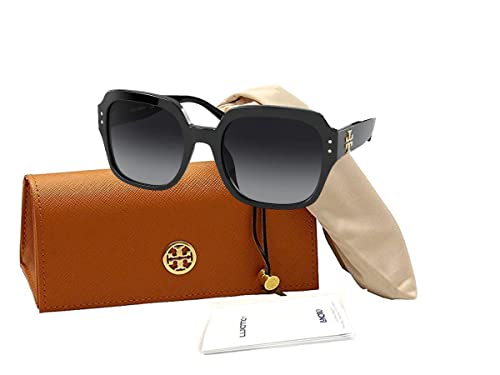 Tory Burch TY7143U 1326T3 56MM Black/Grey Gradient Polarized Square Sunglasses for Women + BUNDLE with Designer iWear Eyewear Kit