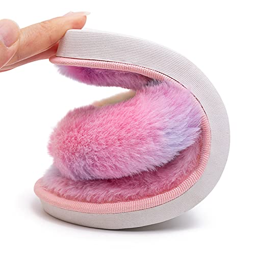 techcity Boys Girls Fuzzy Flip Flop Slippers Kids Cute Soft Comfy Open Toe Fluffy Slip On Thong Flat Sandals House Home Fur Slides Indoor Outdoor