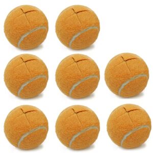 magicorange 8 pcs precut walker tennis balls for furniture legs and floor protection, heavy duty long lasting felt pad glide coverings(orange)