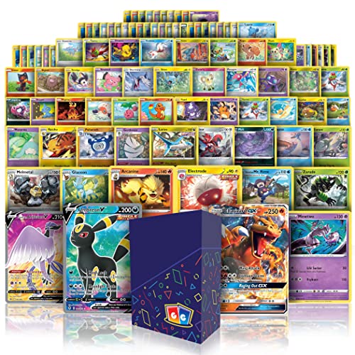 Player's Choice Ultra Rare Card Bundle | 3X Ultra Rare Cards | 100+ Total Cards with 15 Bonus Rare or Holo Foil Cards | GG Deck Box Compatible with Pokemon Cards