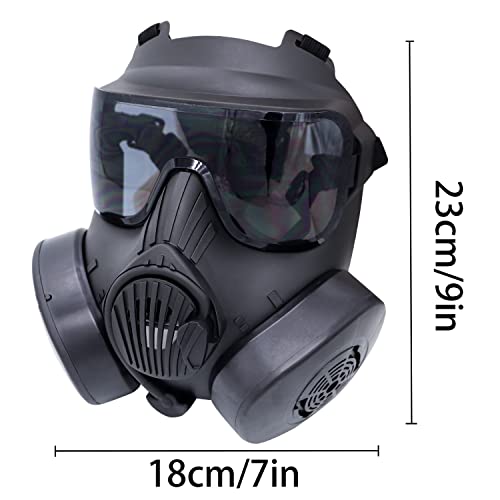 M50 Airsoft Mask Tactical Full Face Eye Protection Goggles Skull with Filter Fans Outdoor Sport CS Protective Paintball Eye Protection Gas Mask (Black)